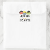 Halloween Germs are scary Halloween Sanitizer Square Sticker | Zazzle