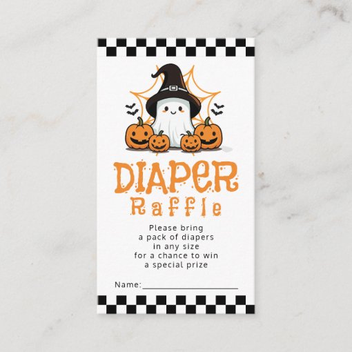 Halloween Ghost Baby Shower Diaper Raffle Enclosure Card | Zazzle