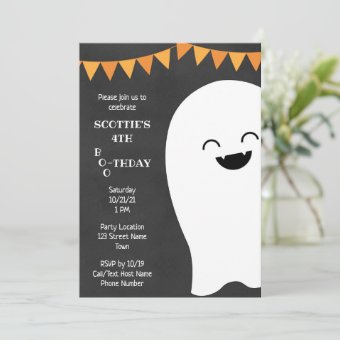 Halloween Ghost Birthday Invitation | Zazzle