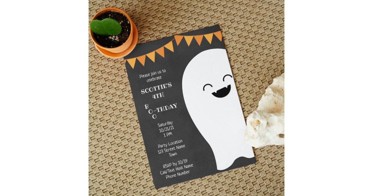 Halloween Ghost Birthday Invitation | Zazzle