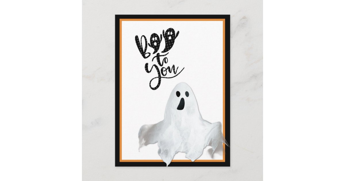 Halloween Ghost Boo To You Cute Postcard | Zazzle