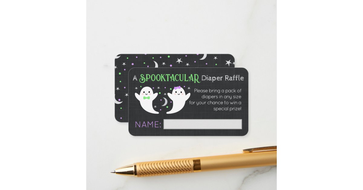 Halloween ghost diaper raffle enclosure card | Zazzle