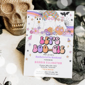 Halloween Ghost Disco Bachelorette Let's BOO-gie Invitation | Zazzle