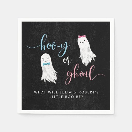 Halloween Ghost Gender Reveal Party Napkins | Zazzle