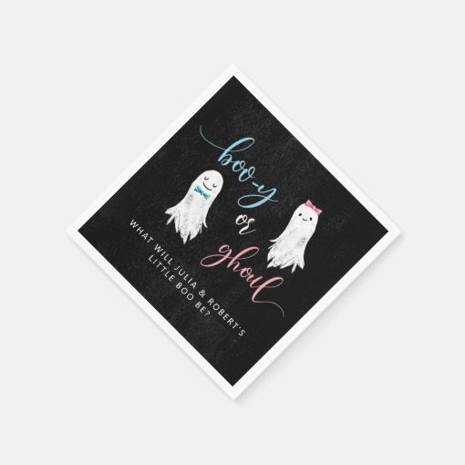 Halloween Ghost Gender Reveal Party Napkins | Zazzle