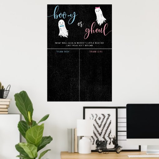 Halloween Ghost Gender Reveal Voting Sign | Zazzle