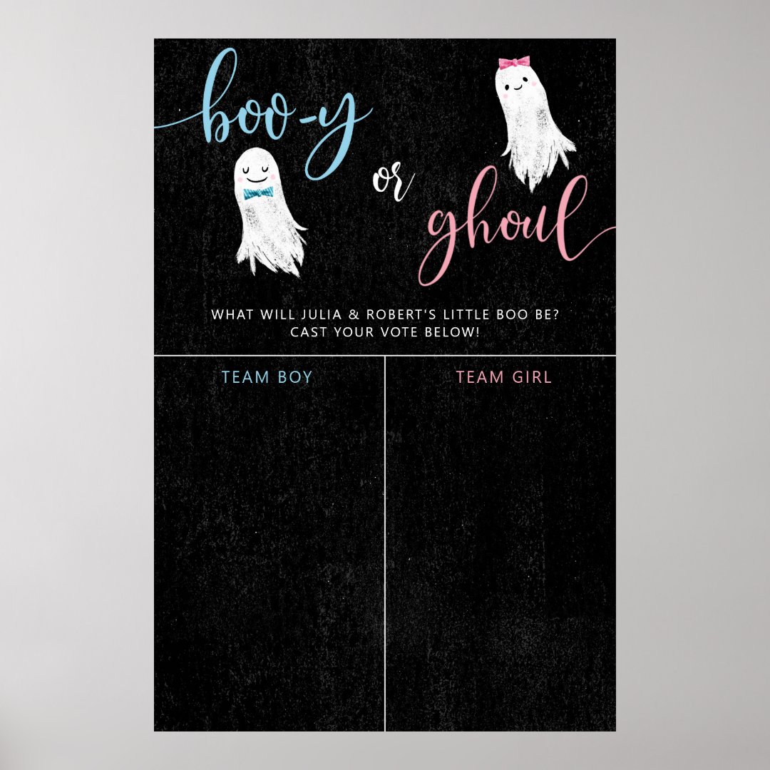 Halloween Ghost Gender Reveal Voting Sign | Zazzle