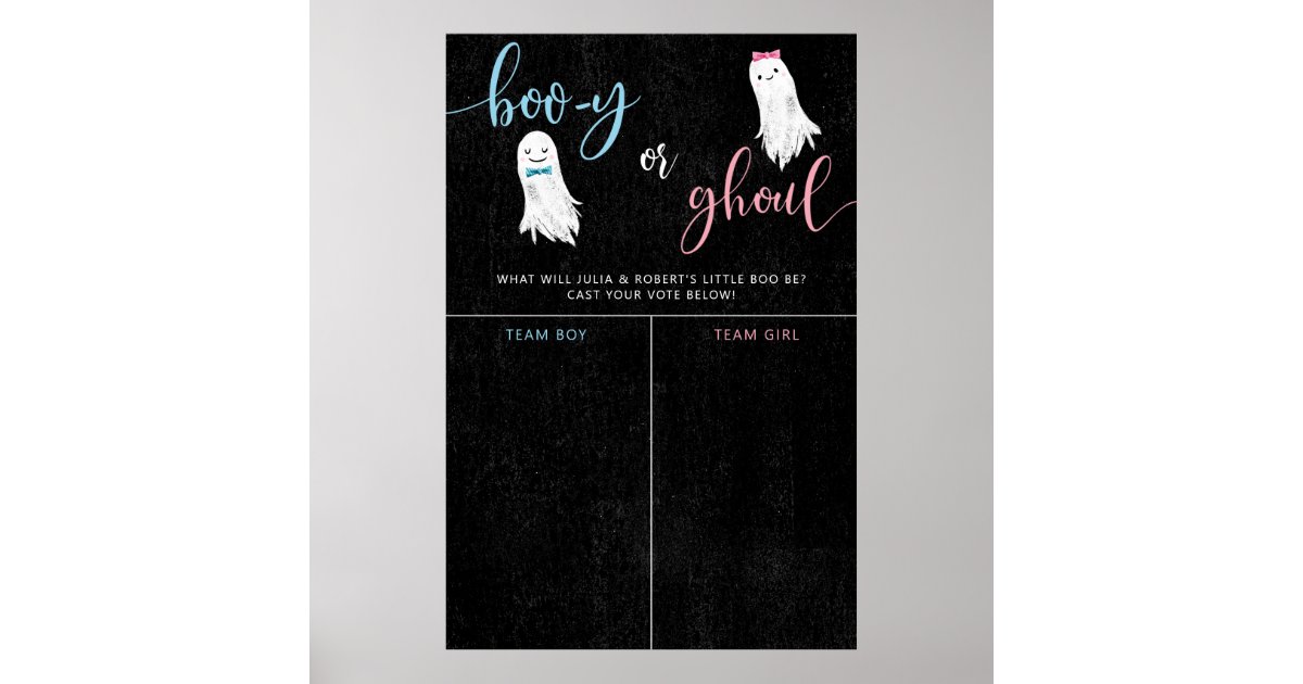 Halloween Ghost Gender Reveal Voting Sign | Zazzle