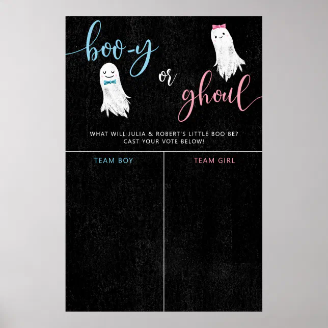 Halloween Ghost Gender Reveal Voting Sign | Zazzle