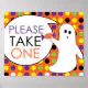 Halloween Ghost Please Take One Candy Poster | Zazzle