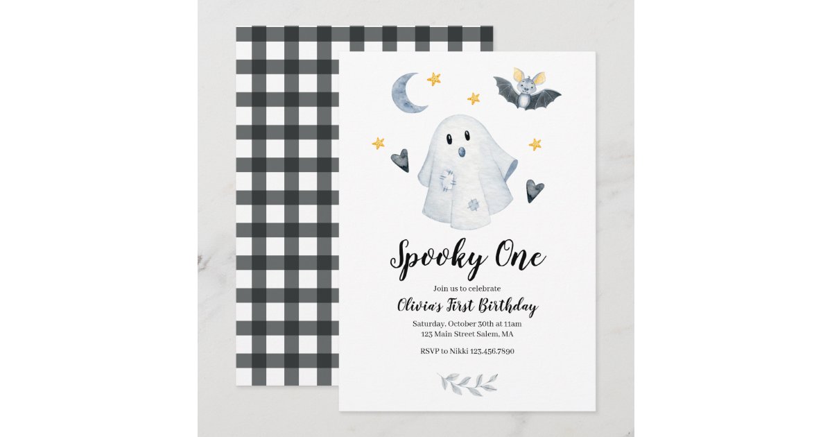 Halloween Ghost Spooky One 1st Birthday Invitation | Zazzle
