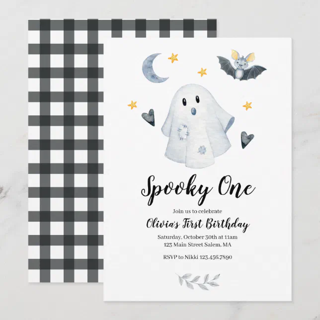 Halloween Ghost Spooky One 1st Birthday Invitation | Zazzle