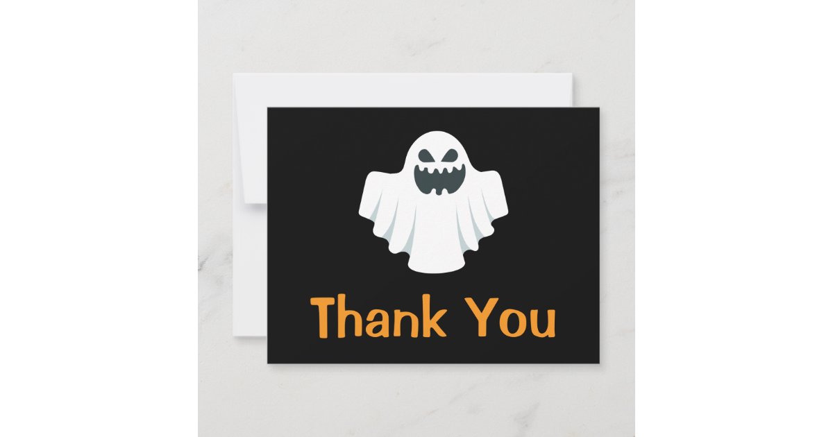 Halloween Ghost Spooky Thank You Card | Zazzle