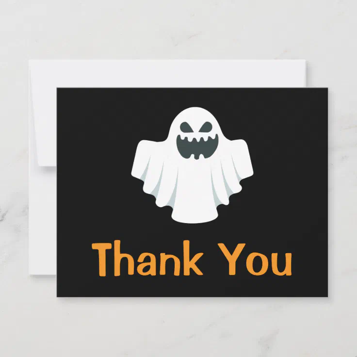 Halloween Ghost Spooky Thank You Card | Zazzle
