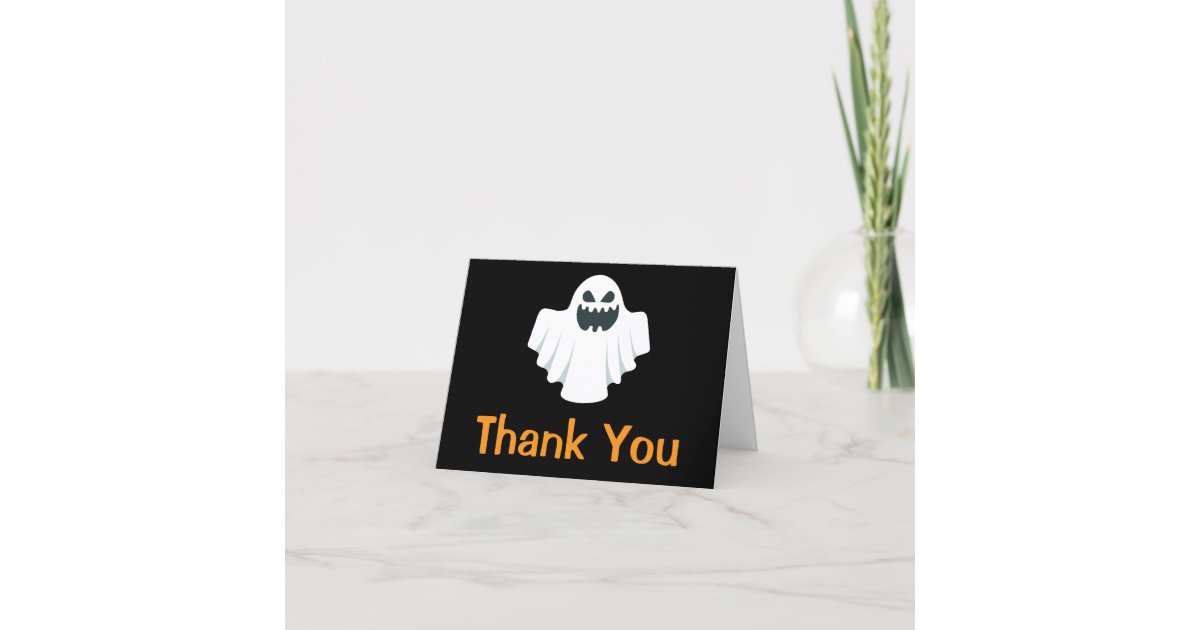Halloween Ghost Spooky Thank You Card | Zazzle