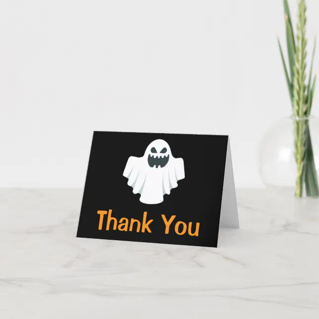 Halloween Ghost Spooky Thank You Card | Zazzle