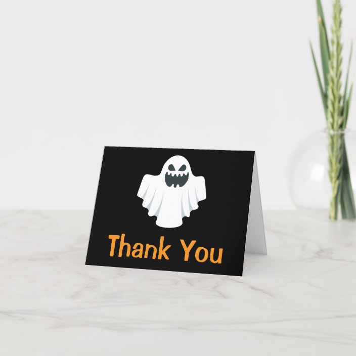 Halloween Ghost Spooky Thank You Card | Zazzle