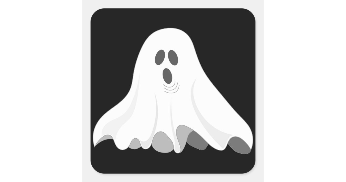 Halloween ghost square sticker | Zazzle