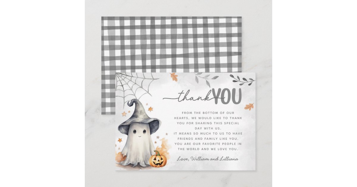Halloween Ghost Thank You Card | Zazzle