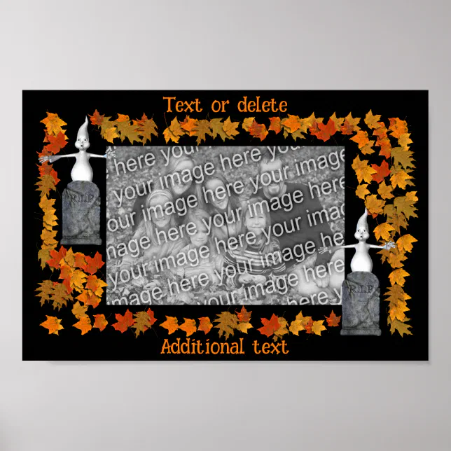 Halloween Ghost Tombstone Create Your Own Photo Poster | Zazzle
