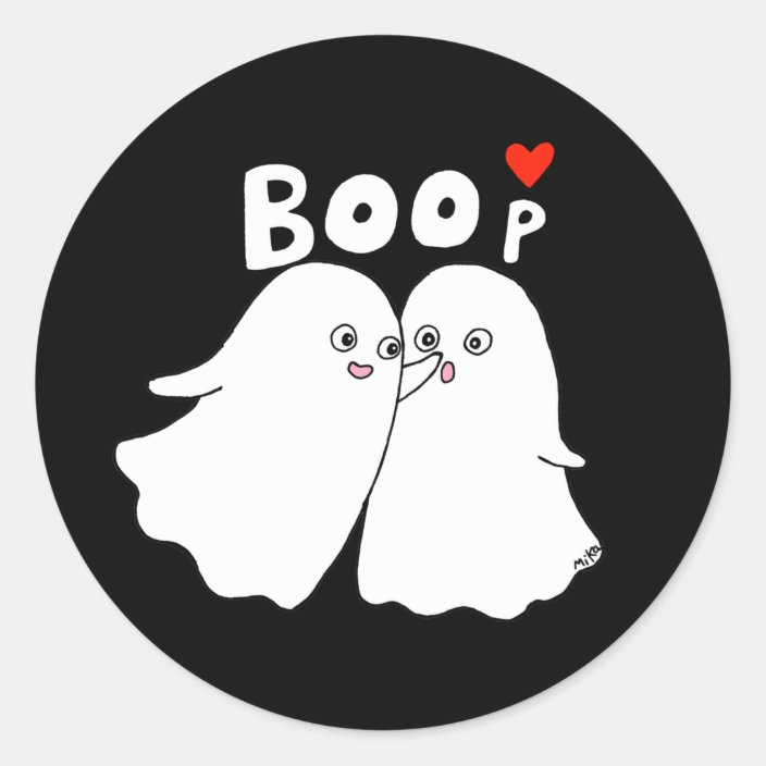 Halloween Ghosts Boo Funny Ghost boop favor Classic Round Sticker | Zazzle