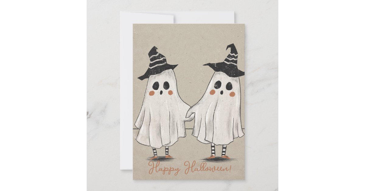 Halloween Ghosts Celebration Cards | Zazzle