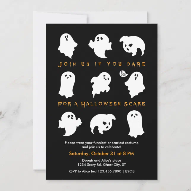 Halloween Ghosts Costume Party Invitation Zazzle