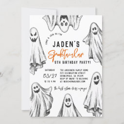Halloween Ghosts Spooktacular Birthday Party Invitation | Zazzle