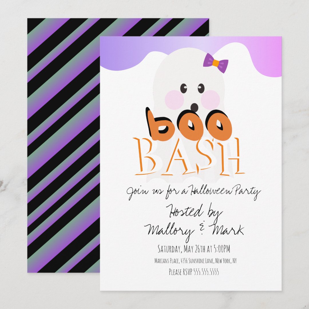 Halloween Ghoul Ghost Party Boo Bash Invitation | Zazzle