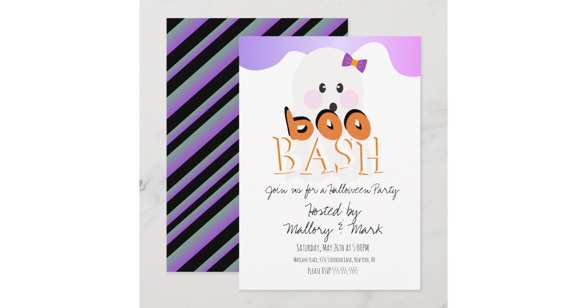 Halloween Ghoul Ghost Party Boo Bash Invitation | Zazzle