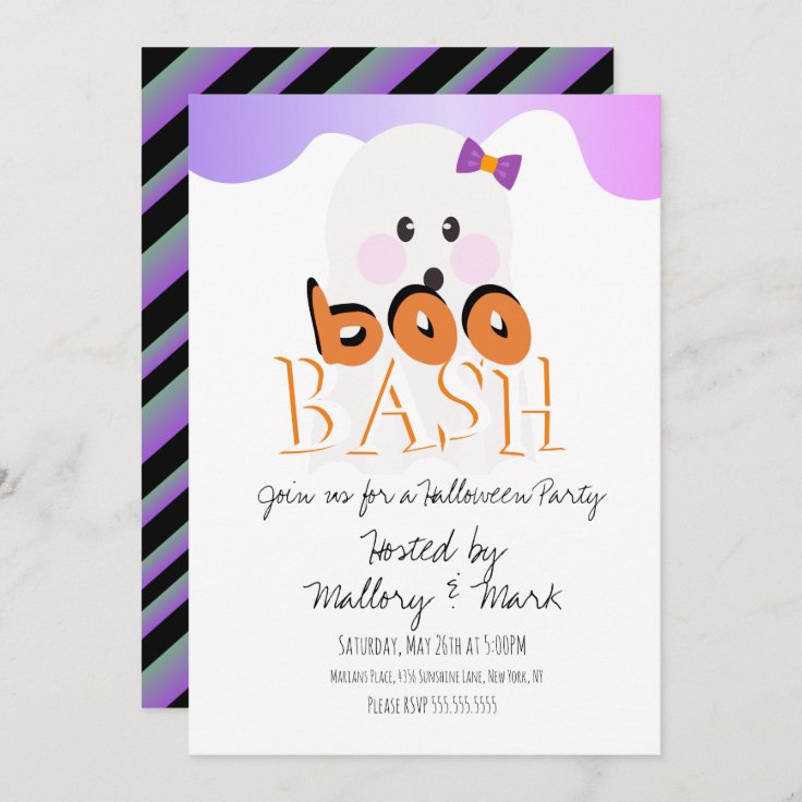 Halloween Ghoul Ghost Party Boo Bash Invitation | Zazzle