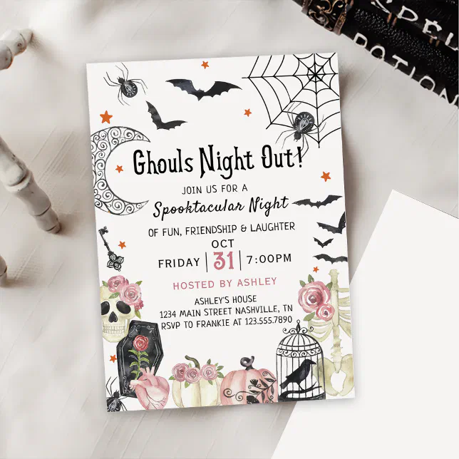Halloween Ghouls Night Out Party Ladies Night Invitation | Zazzle