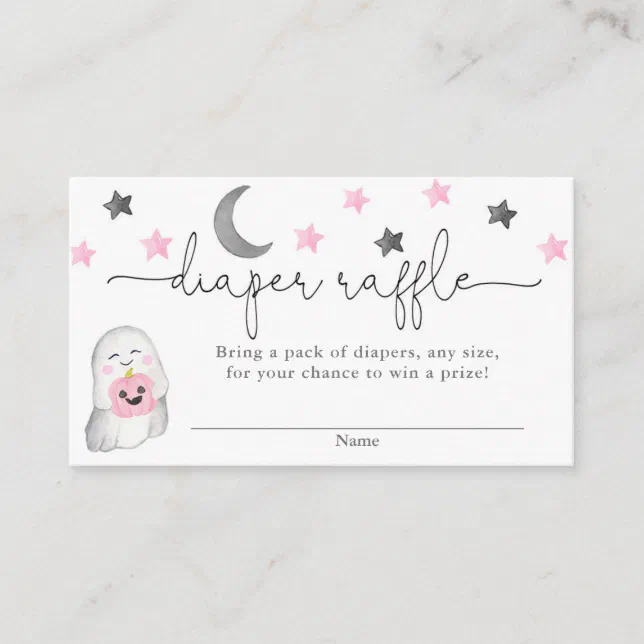 Halloween girl baby shower diaper raffle cards | Zazzle