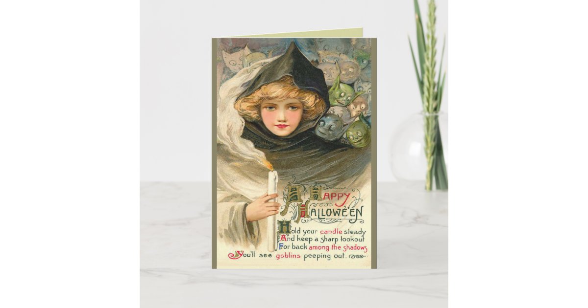 Halloween Goblin Greetings Card | Zazzle