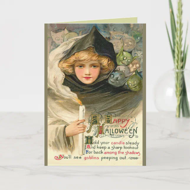 Halloween Goblin Greetings Card | Zazzle