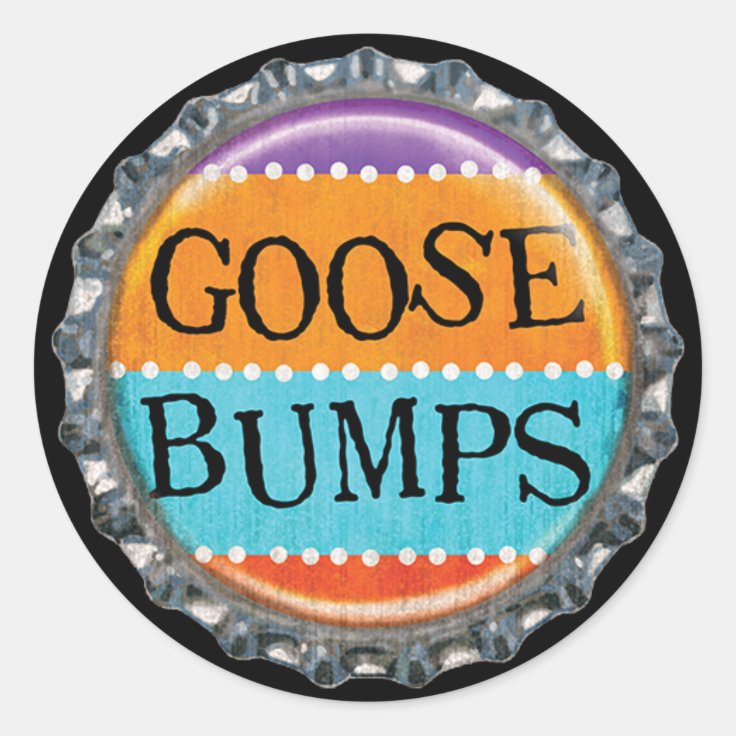 Halloween Goosebumps Bottle Cap Classic Round Sticker | Zazzle