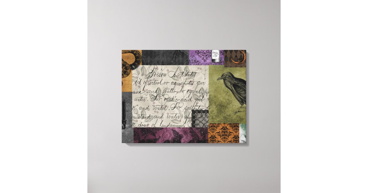 Halloween Gothic Medieval Spooky Apothecary Art Canvas Print | Zazzle