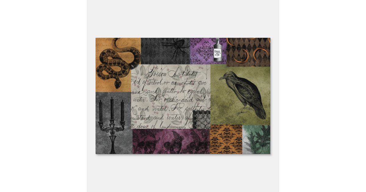 Halloween Gothic Medieval Spooky Apothecary Art Sign | Zazzle