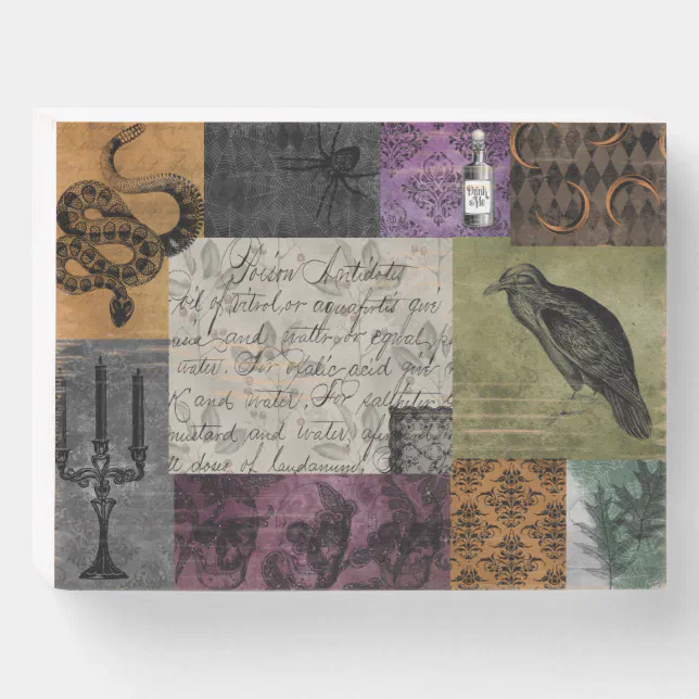 Halloween Gothic Medieval Spooky Apothecary Art Wooden Box Sign | Zazzle