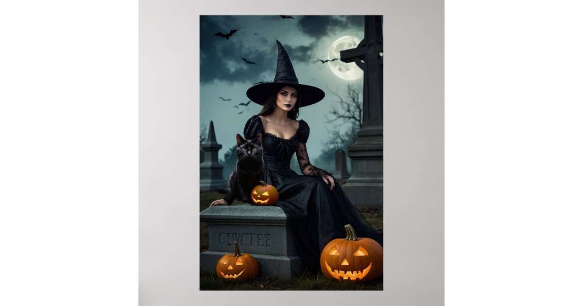 Halloween Gothic Witch Poster | Zazzle