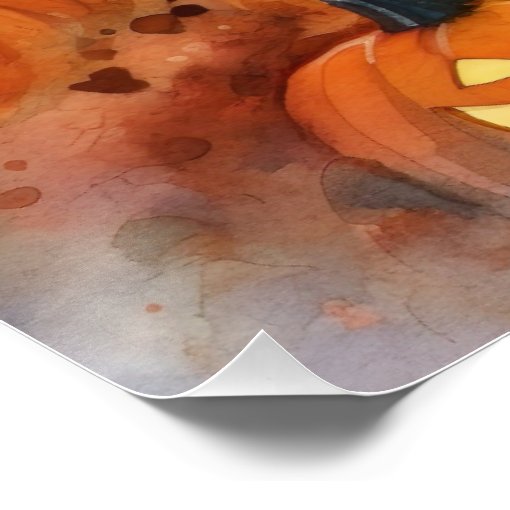 Halloween Great Pyrenees With Pumpkins Scary Poster | Zazzle