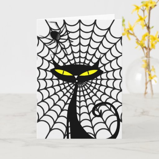 Halloween Greeting Card/Black Cat Card | Zazzle