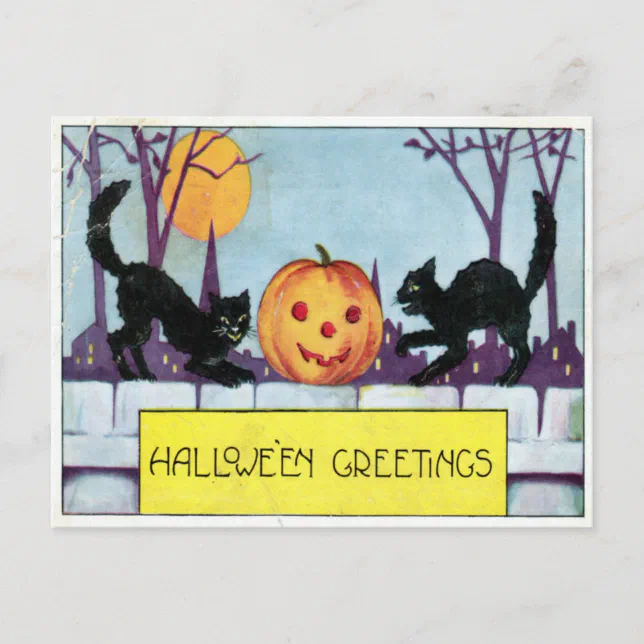Hallowe'en Greeting Postcard | Zazzle