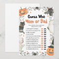 Halloween Guess Who Mom or Dad Baby Shower Game Invitation | Zazzle