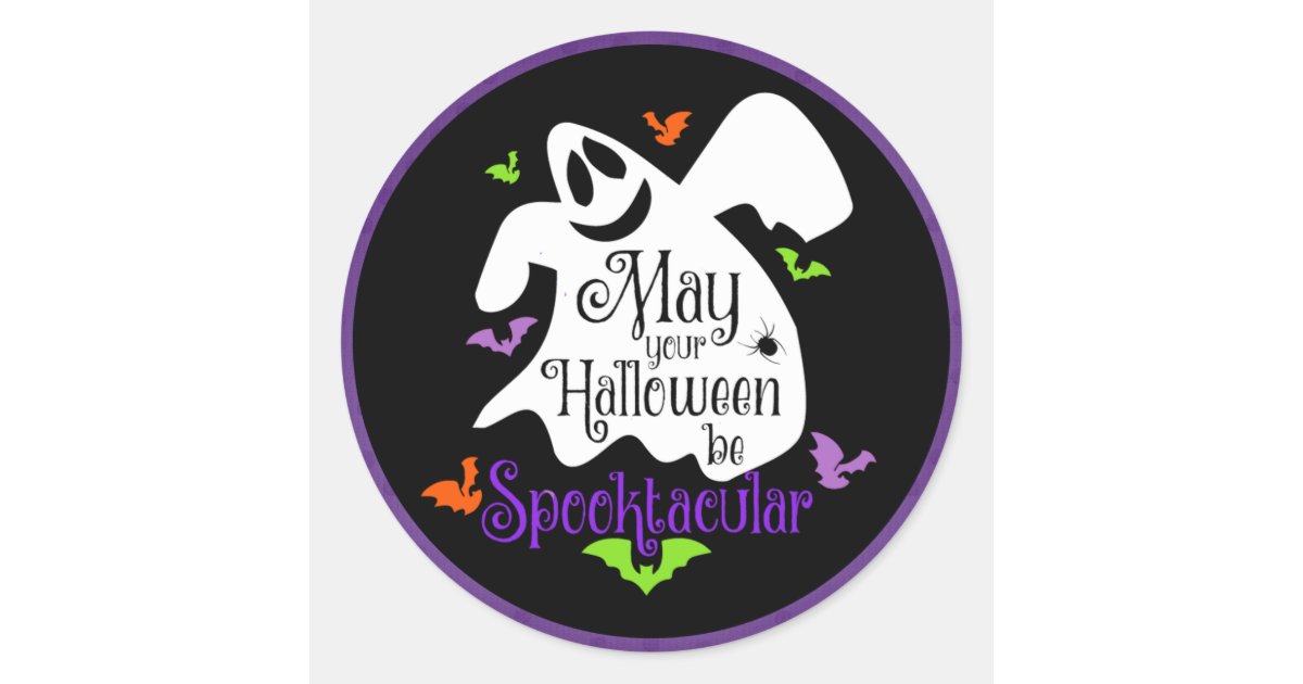 Halloween - Happy Ghost Spooktacular Classic Round Sticker | Zazzle