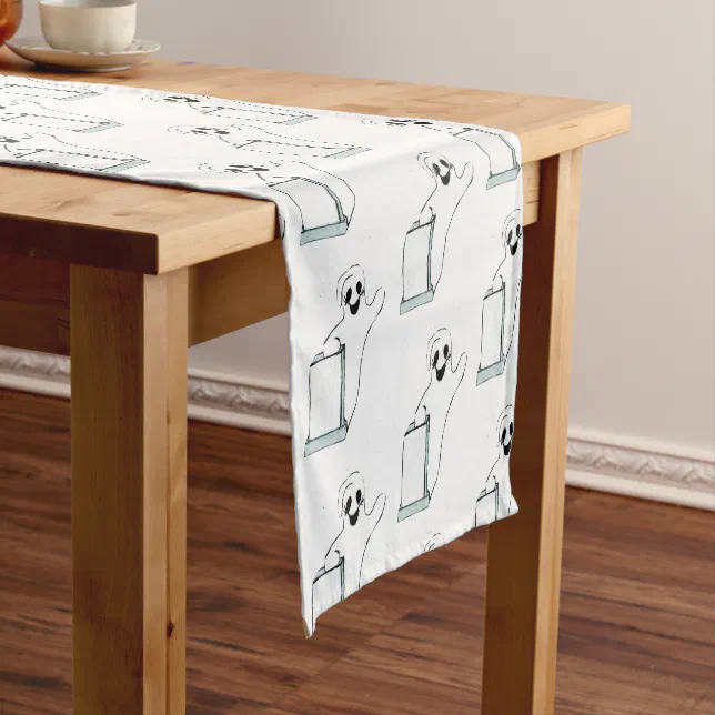HALLOWEEN HAPPY GHOST table runner | Zazzle