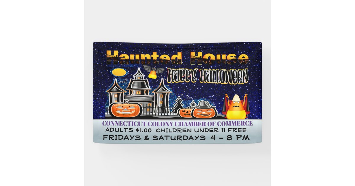 Halloween Haunted House Banner | Zazzle