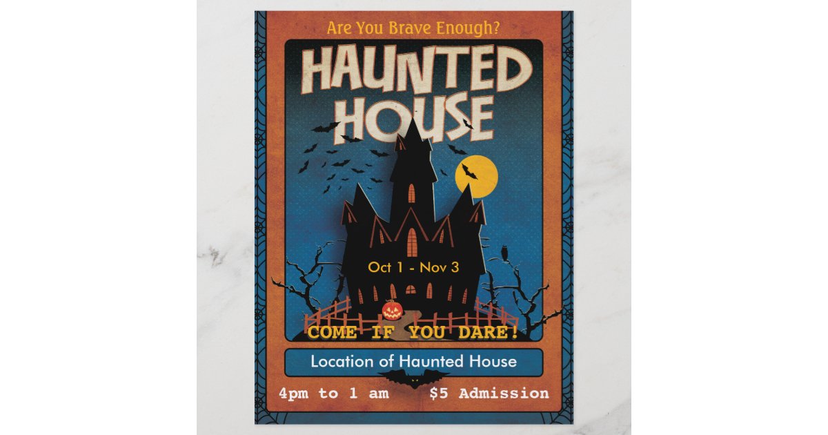 Halloween Haunted House Flyer | Zazzle