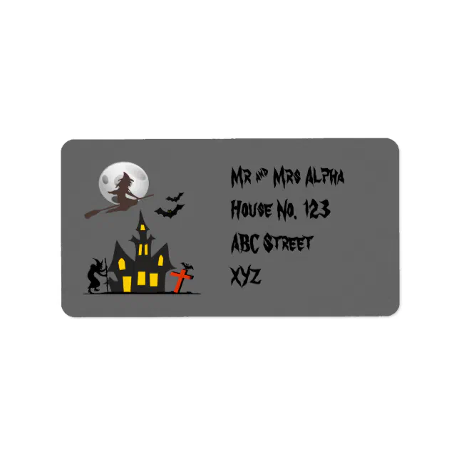 Halloween Haunted House Label | Zazzle
