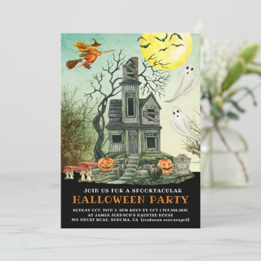 Halloween Haunted House Party Invitation | Zazzle
